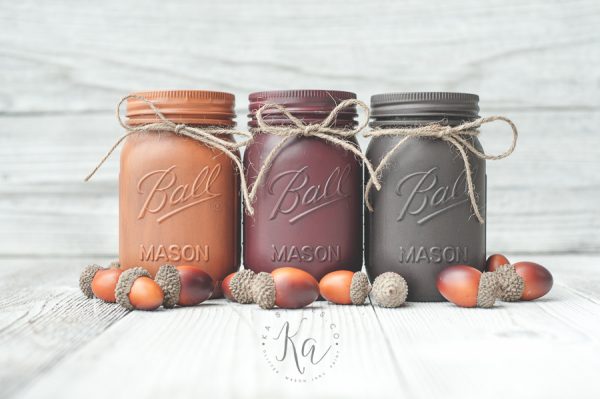Fall Painted Mason Jars Sprinkled And Painted At Ka Styles Co