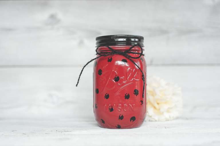 Ladybug Mason Jar Decor – Sprinkled and Painted at KA Styles.co