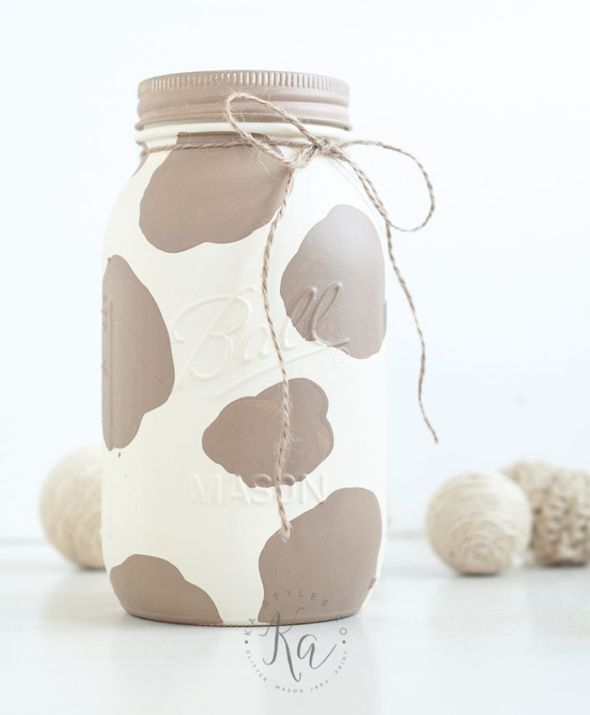 Cow Painted Mason Jar – Sprinkled and Painted at KA Styles.co